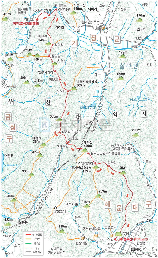 부산지역 등산지도 금정산 백양산 장산 승학산 달음산 철마산 아홉산 연대봉 및 기타 네이버 블로그