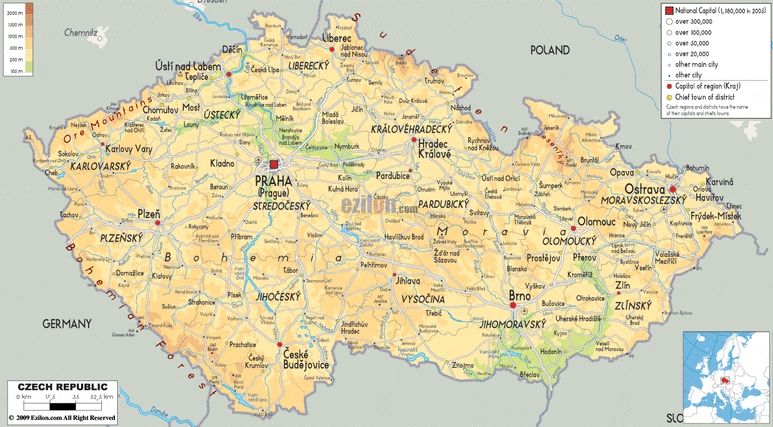 체코 지도czech Map 체코 자유여행 여행코스 맥주지도 도로 철도 지형도 프라하 항공 네이버 블로그